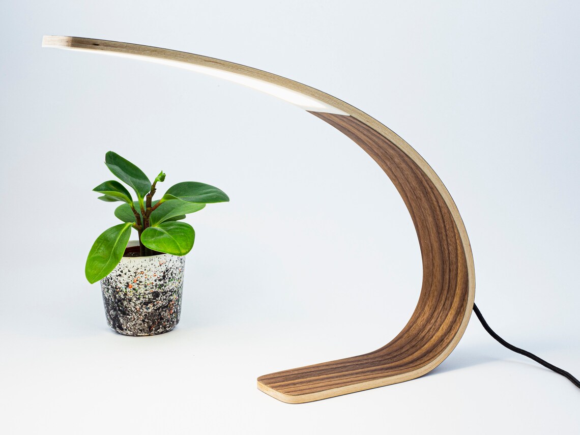 Walnut Table Lamp Desk Accessories Desk Decor Night Light - Etsy