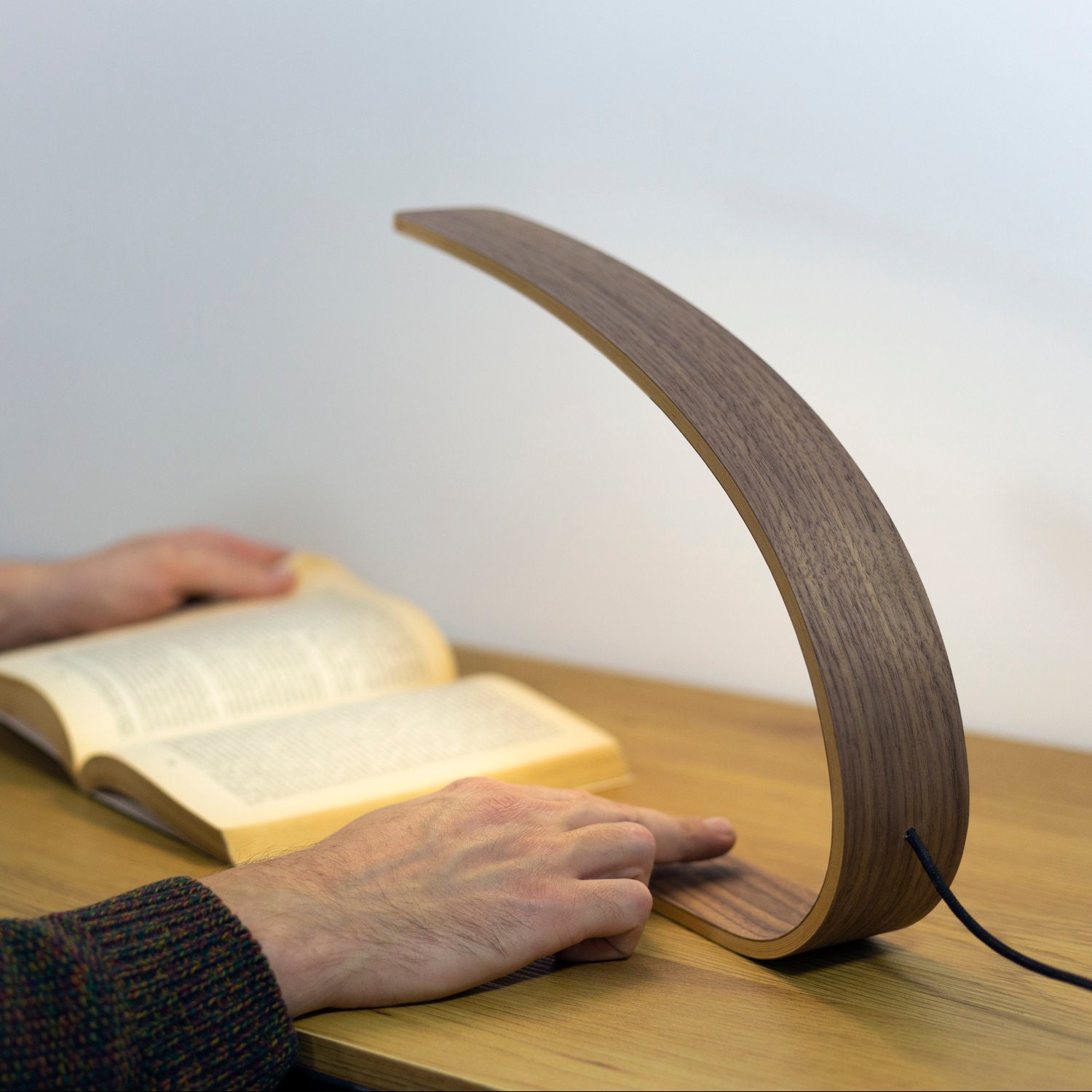 Customizable Wooden Desk Lamp Table Lamp Small Bent Wood - Etsy