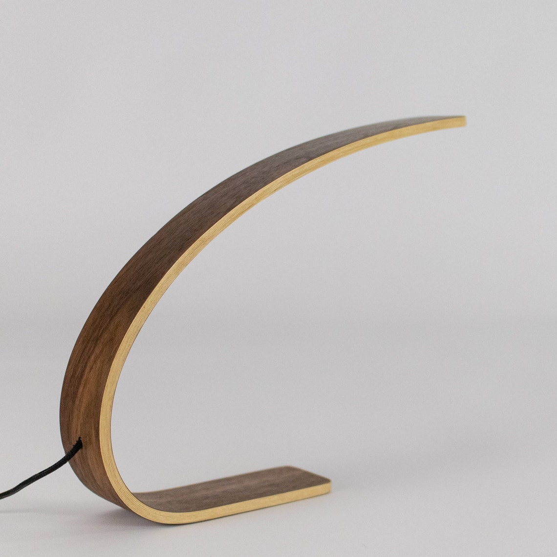 Customizable Wooden Desk Lamp Table Lamp Small Bent Wood | Etsy