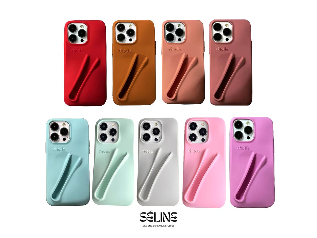 Rhode Inspired Lip Gloss Balm Phone Case Holder Red Orange Brown Pink ...