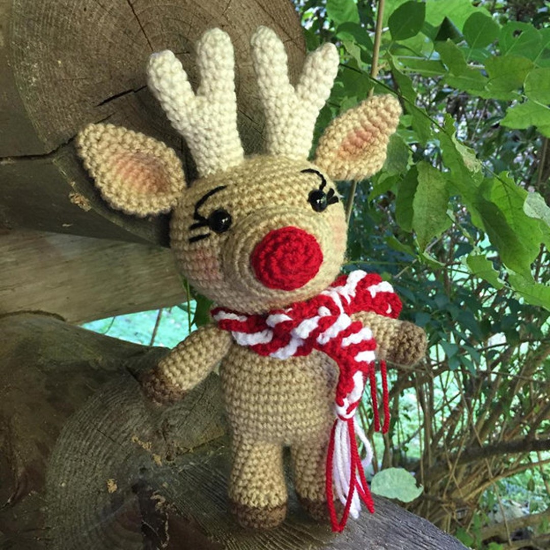 PDF Pattern for Rudolph With Candy Cane Scarf - Etsy