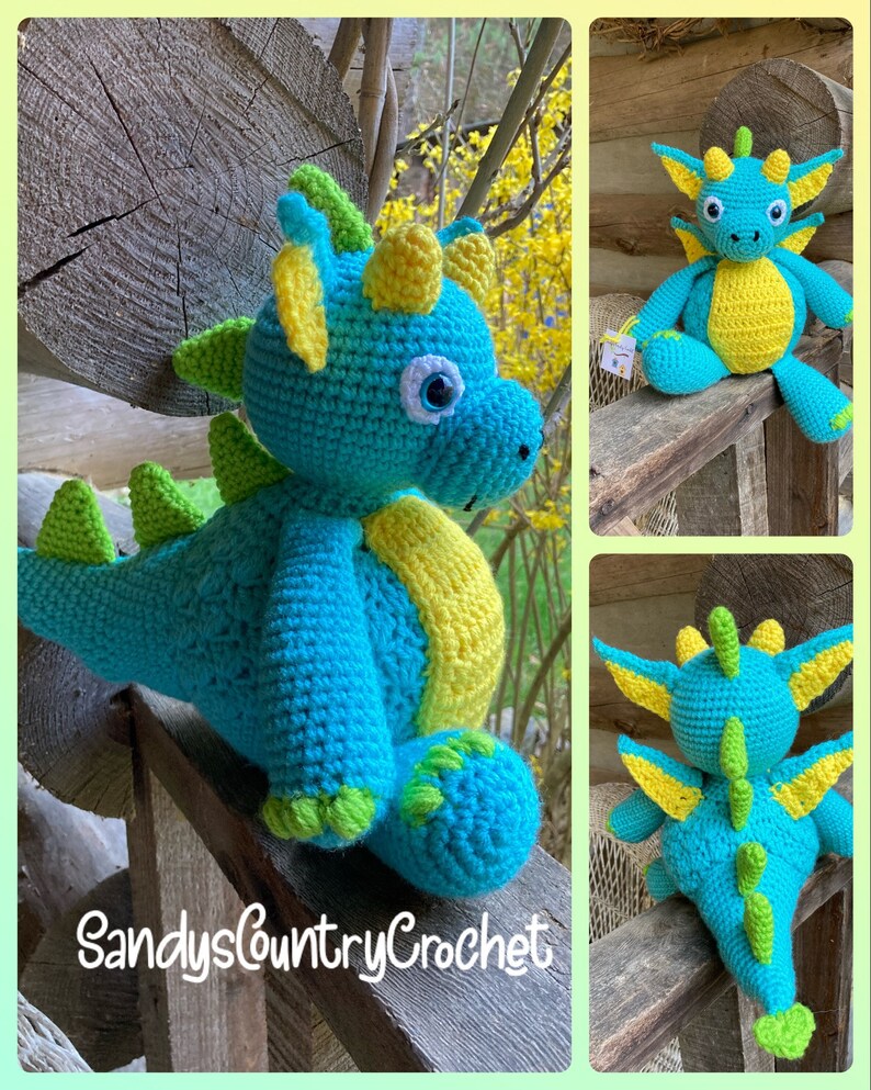 PDF Pattern for Puffin the Dragon - Etsy