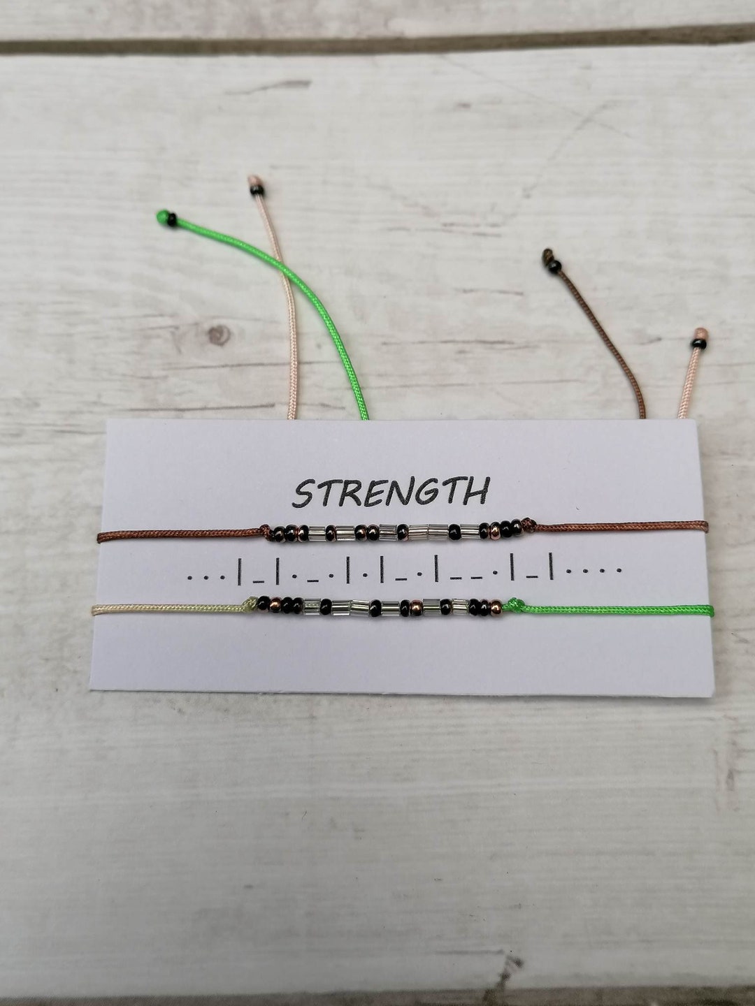 Morse Code Bracelet, Strength Morse Code Bracelet, Gift - Etsy