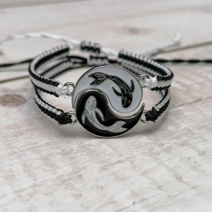 2pcs Couples Koi Fish Bracelet, Yin Yang Koi Fish Friendship Bracelets, Couple Bracelets, Best ...