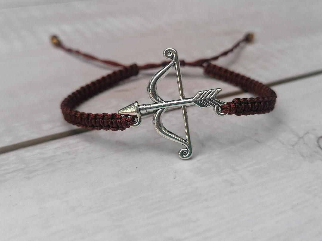 35 Colours, Archery Bow & Arrow Bracelet: Adjustable Cord, Gift for ...