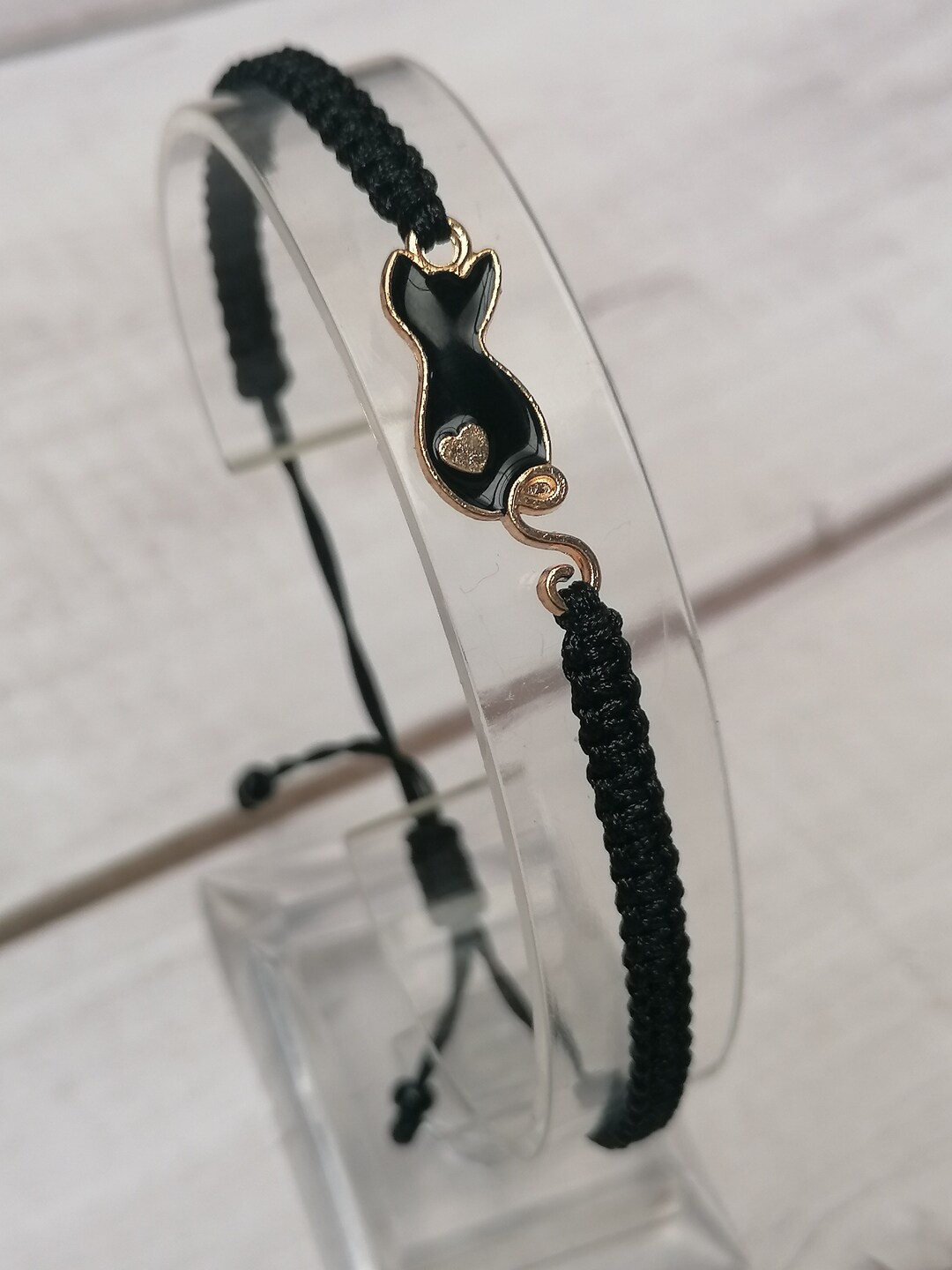 35 Colours, Black Cat Bracelet, Cat Lover Gift, Adjustable Bracelet ...