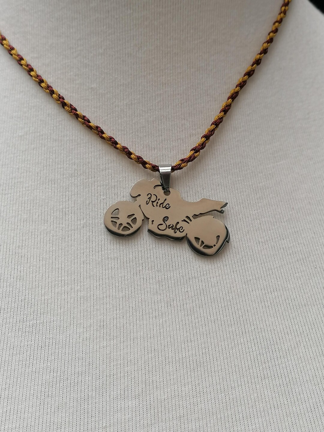 30 Colours, Ride Safe Necklaces, Motorcycle Necklaces, Handmade Macrame ...