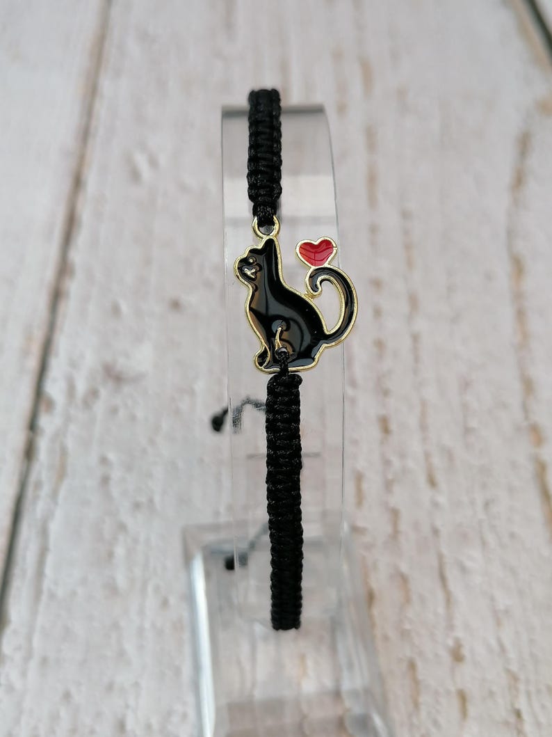 35 Colours, Black Cat Bracelet, Cat Lover Gift, Cat Mum Bracelet ...
