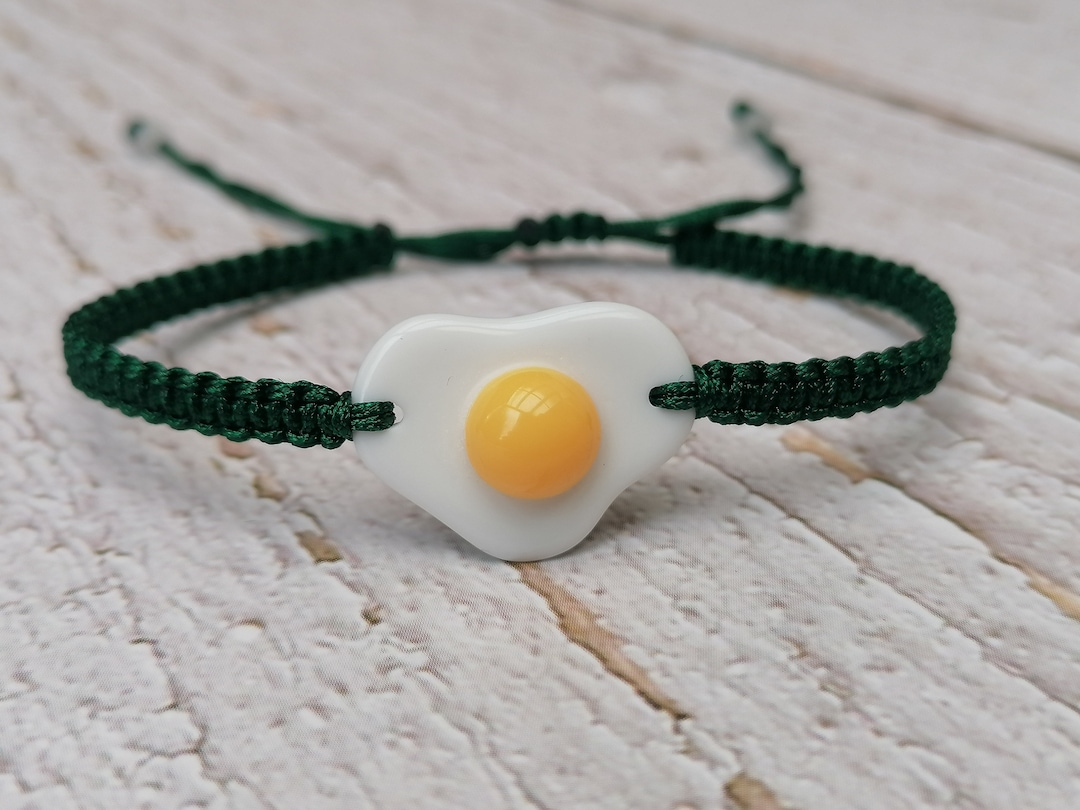 35 Colours, Fried Egg Bracelet, Foodie Bracelet, Fun Gift, Fried Egg ...