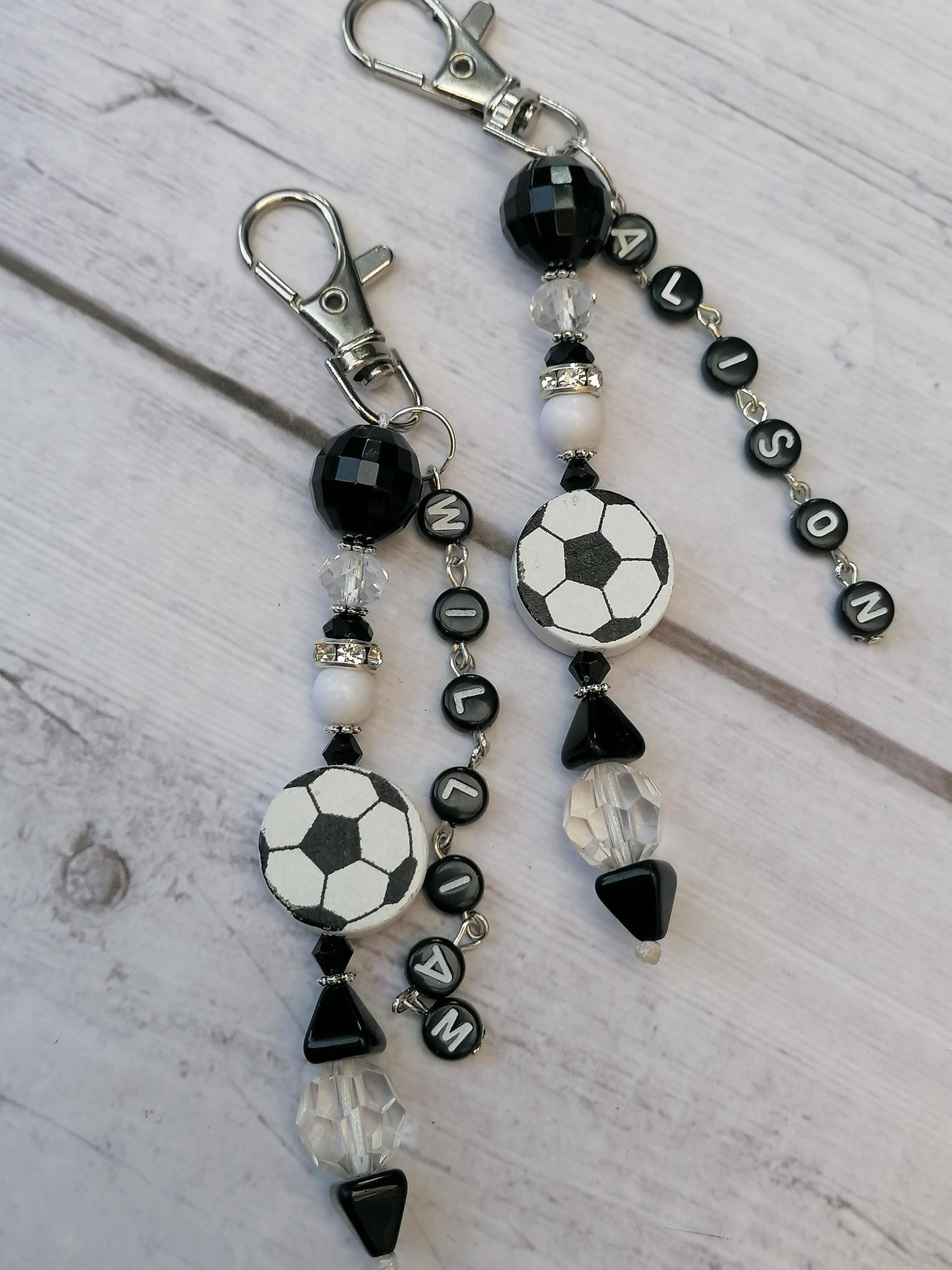Personalised Name Keyring, Football Soccer Ball Keychain, Football ...