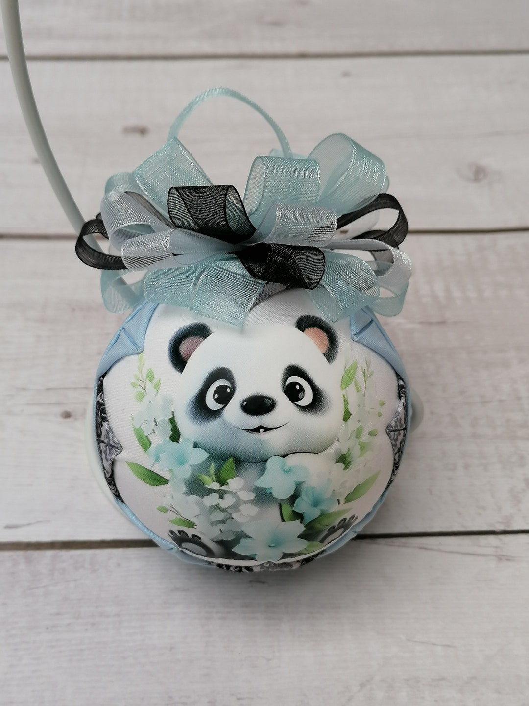 Quilted No-sew Ornament, Light Blue-panda Ornament - Etsy