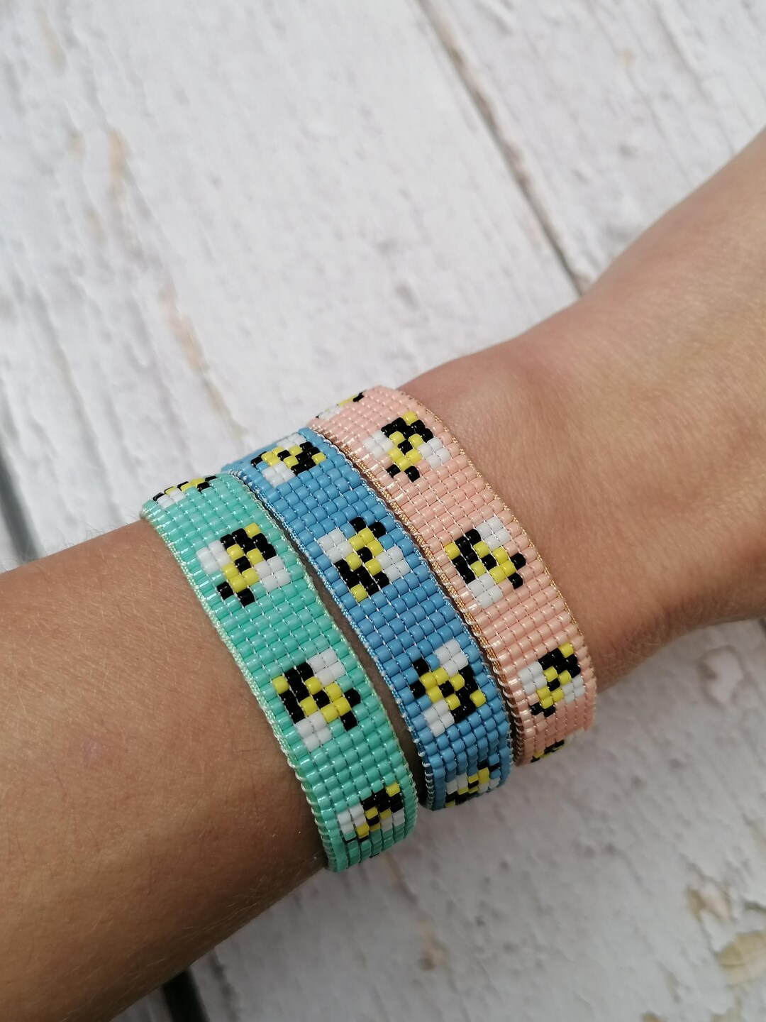 Handmade Miyuki Bee Bracelet, Bead Loom Bracelet, Friendship Bracelet ...