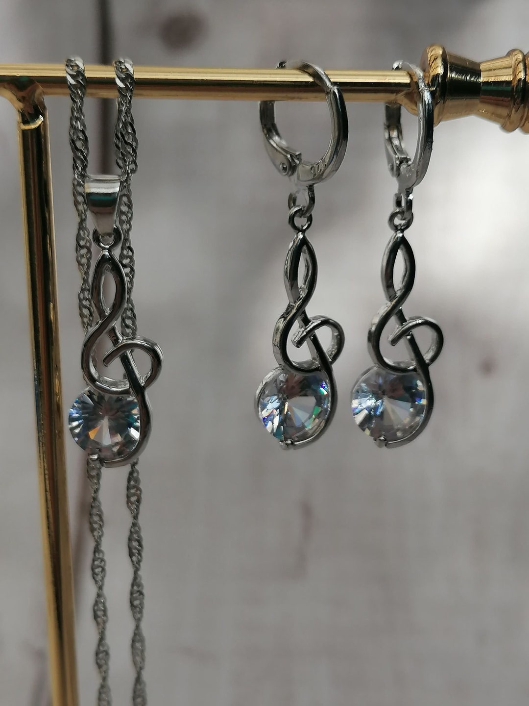 925 Sterling Silver Jewellery Sets / Pendant Necklace Earrings ...