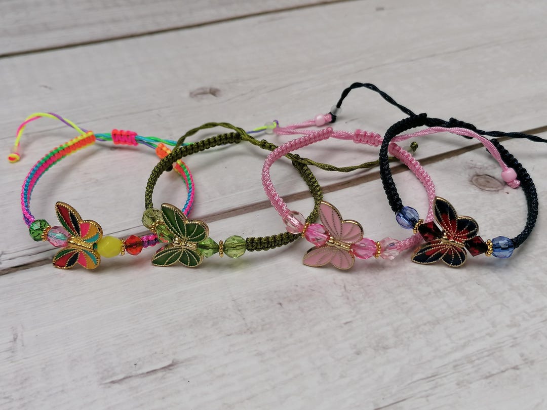 Butterfly Bracelet, Friends Gift, Mothers Gift, Butterfly-dark Blue Red ...