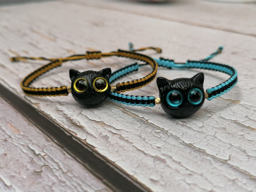 Black Cat, Black Cat Bracelet, Friendship Bracelet, Cat Lover Gift, Cat ...