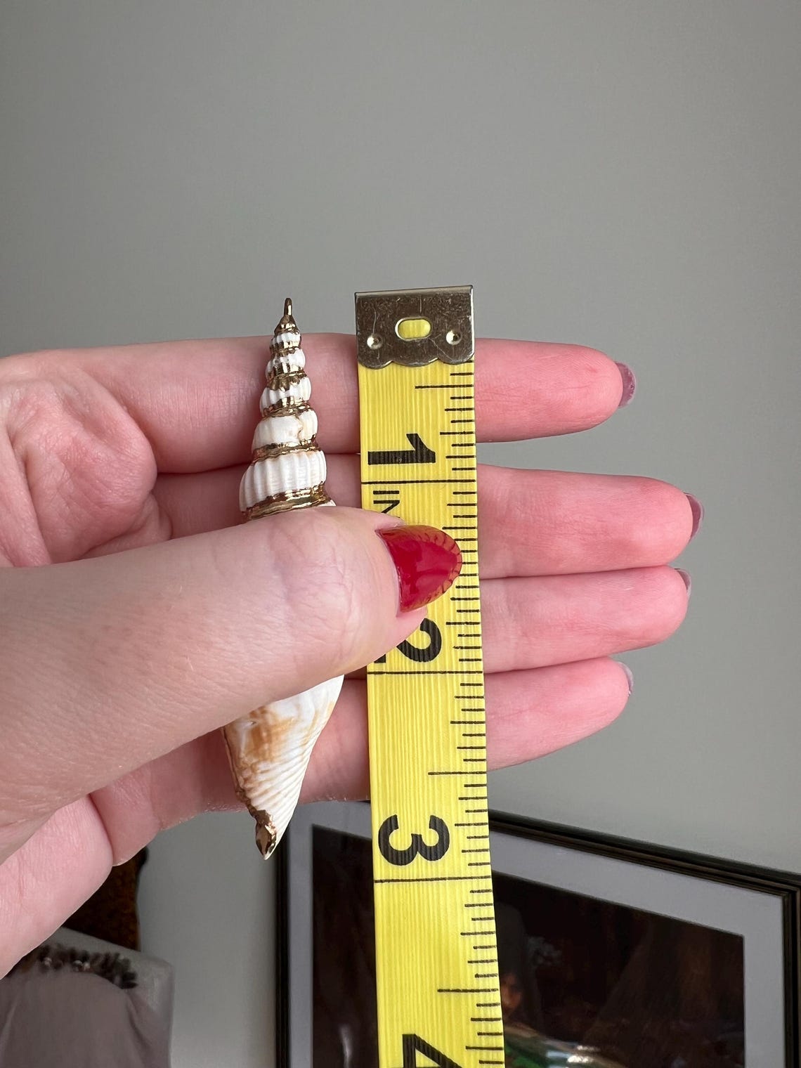 White Vintage Spiral Shell Pendant Painted in Gold - Etsy