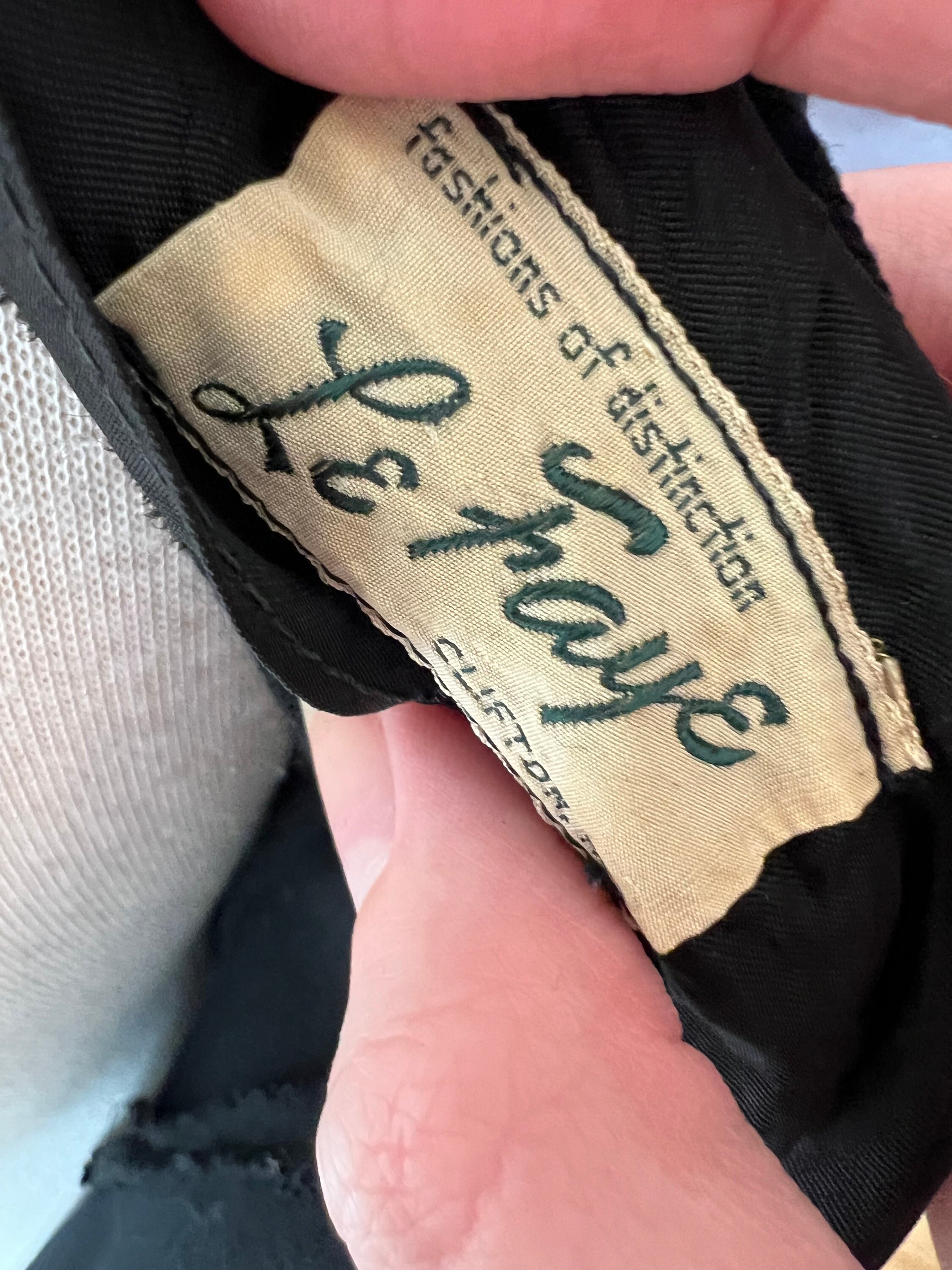 Black Vintage Le Faye 1950s 1960s Dress With Full Skirt, Scoop Neck ...