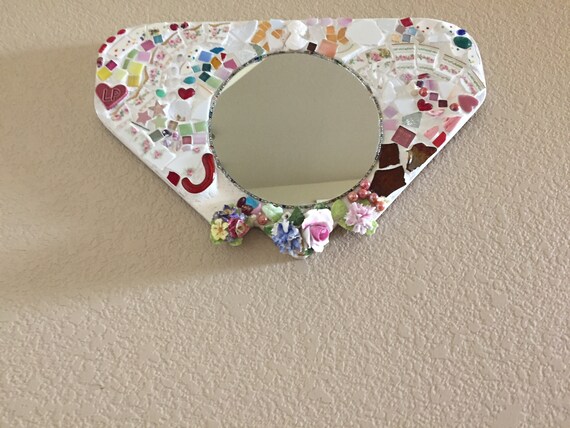 Mosaic Wall Mirror Beautiful Rose Bouquet Free Ground | Etsy