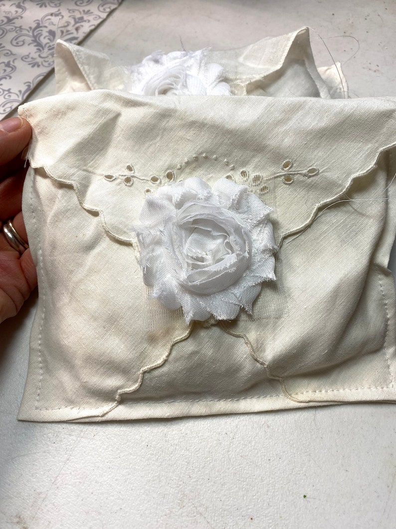 Stuffed Linen Handkerchief Envelope - Etsy
