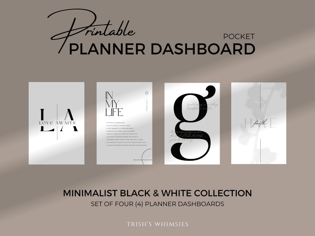 Modern Stylish Pocket Planner Dashboard, Printable Planner Dividers ...