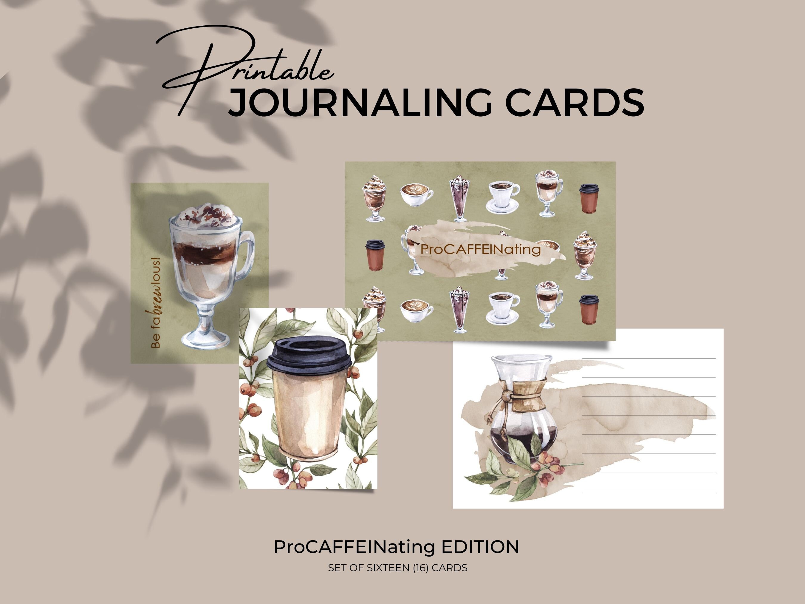 Coffee Journal Cards Printable Scrapbooking Embellishments - Etsy