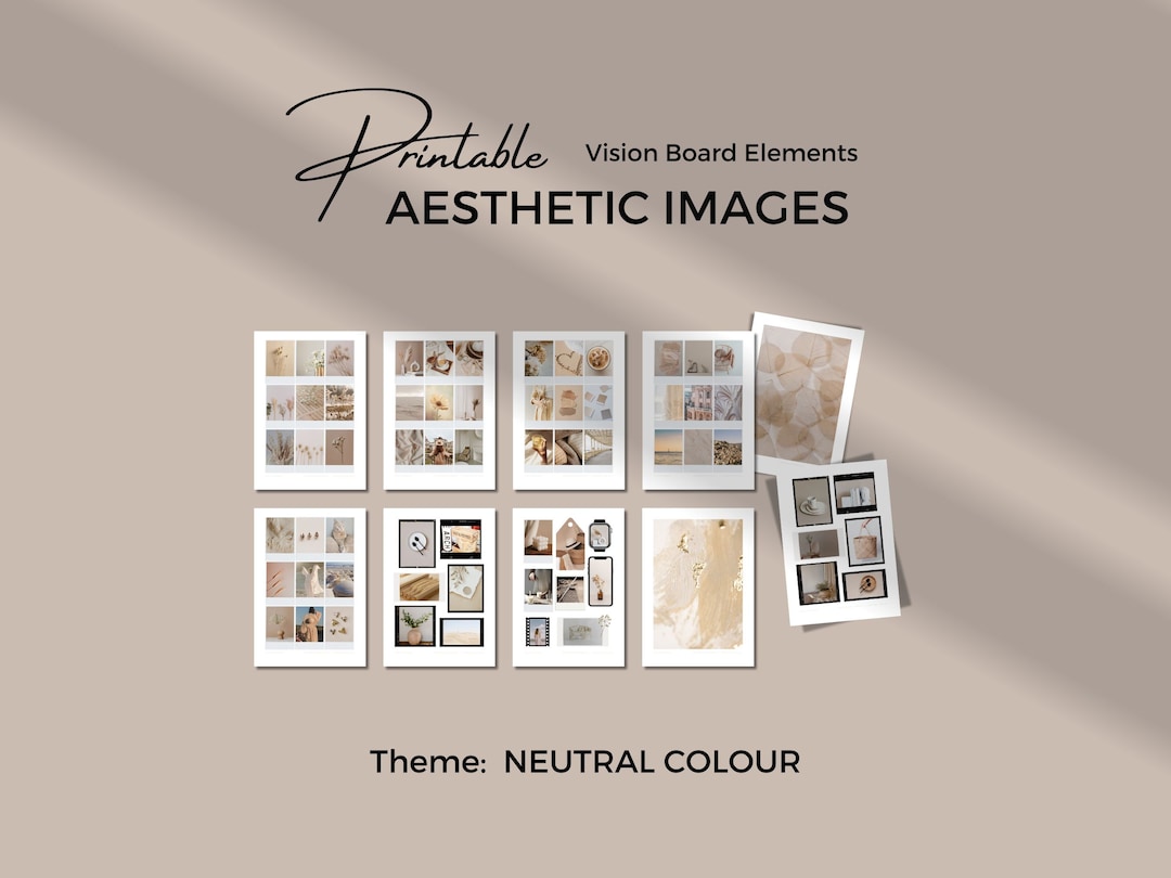 Vision Board Printable Photos, Neutral Minimalist Images for Vision ...