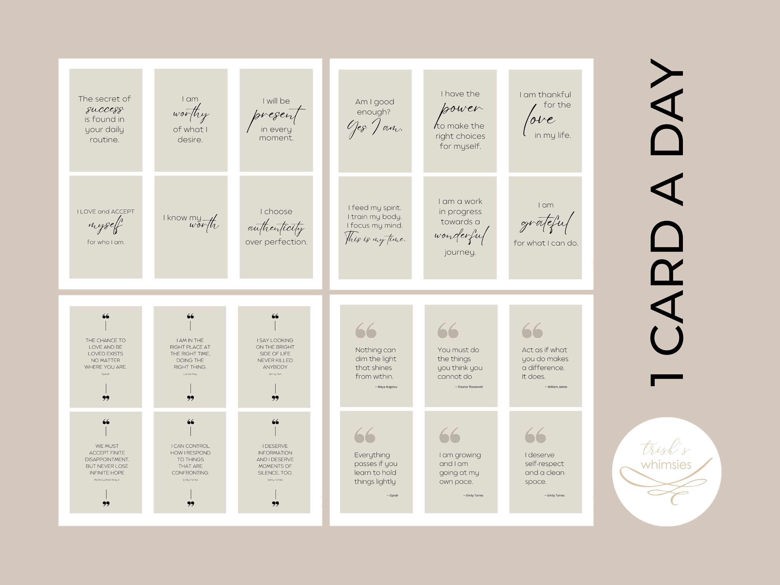 Positive Affirmation Cards Printable, Positive Daily Motivational Cards ...