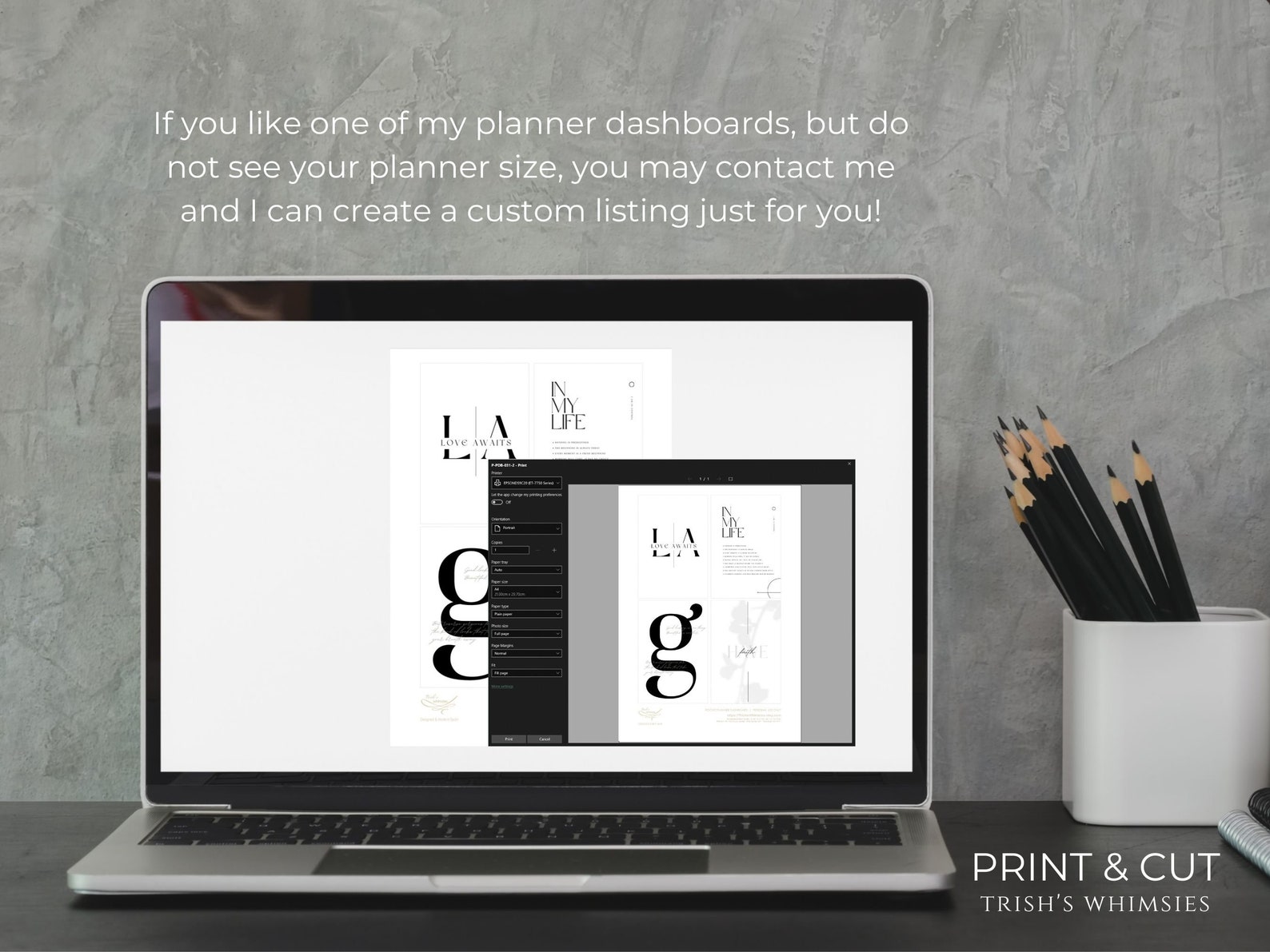 Modern Stylish Pocket Planner Dashboard, Printable Planner Dividers ...