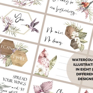 Printable Planner Cards, Tropical Theme Cards for Planners and Agendas ...