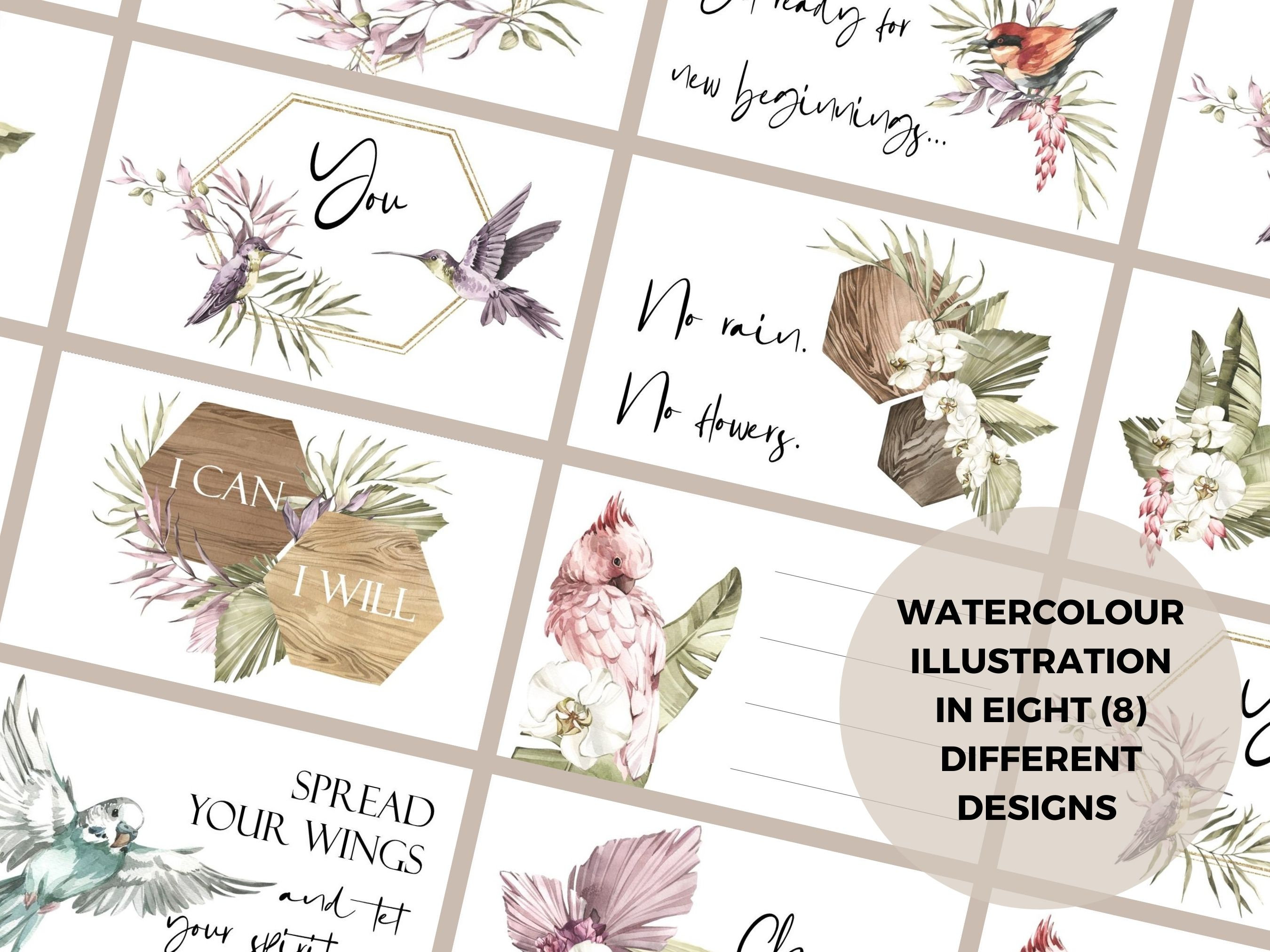 Printable Planner Cards, Tropical Theme Cards for Planners and Agendas ...