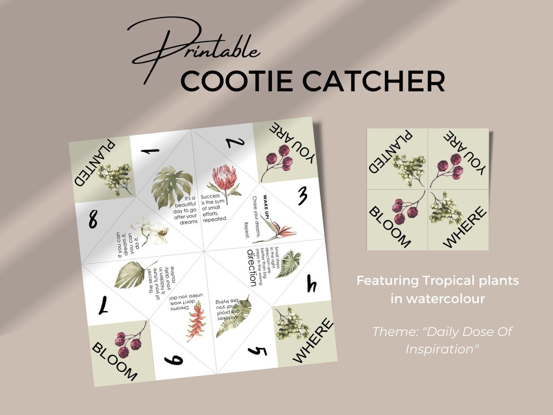 Plants & Flowers Printable Chatterbox, Cootie Catcher, Origami Fortune ...