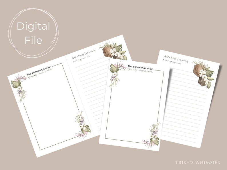 Printable Notepad in Tropical Theme Bedside Note Jotter Pad | Etsy