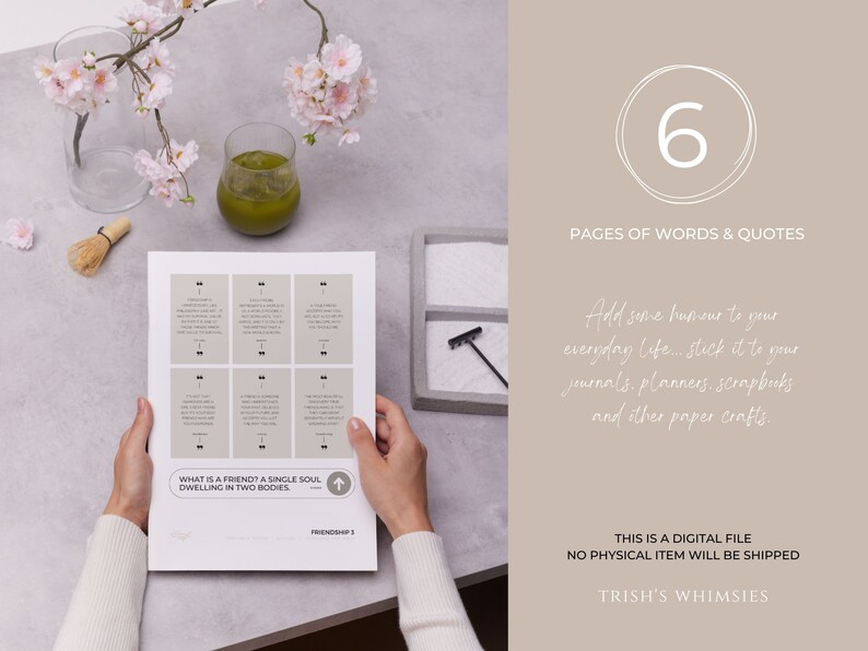 Friendship Words, Printable Journaling Phrases, Junk Journal Words ...