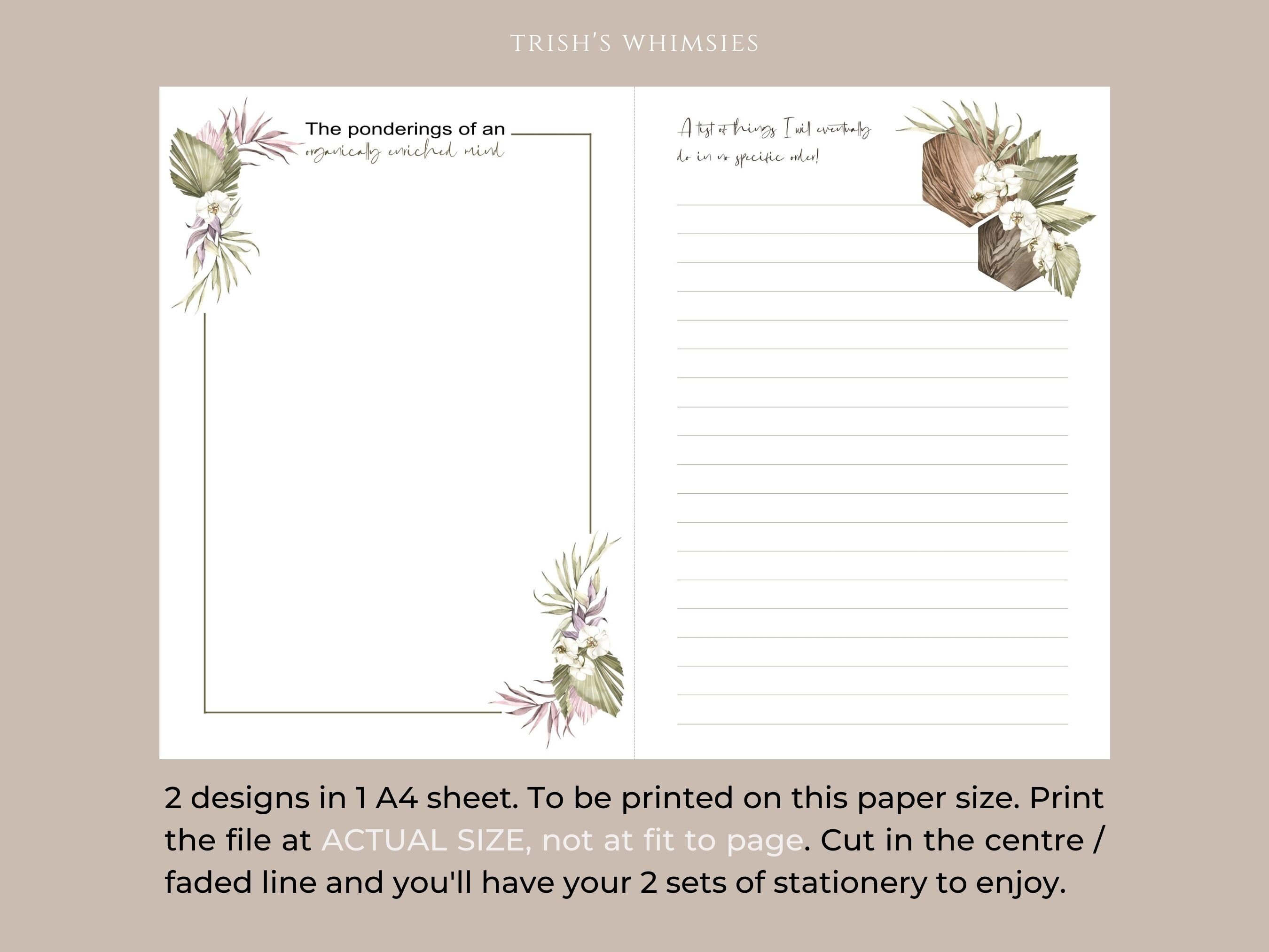Printable Notepad in Tropical Theme, Bedside Note, Jotter Pad, Brain ...