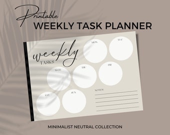 Weekly Planner Printable Landscape, Minimalist Weekly Schedule, Week at ...