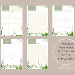 Green Garden Planner Printable, Gardening Organizer, Gardening Log ...