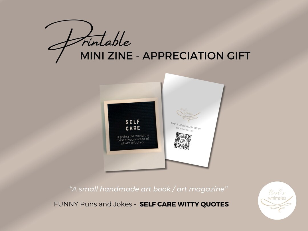 Self-care Zine, Zine Affirmations, Zine Printables, Adult Self Care ...