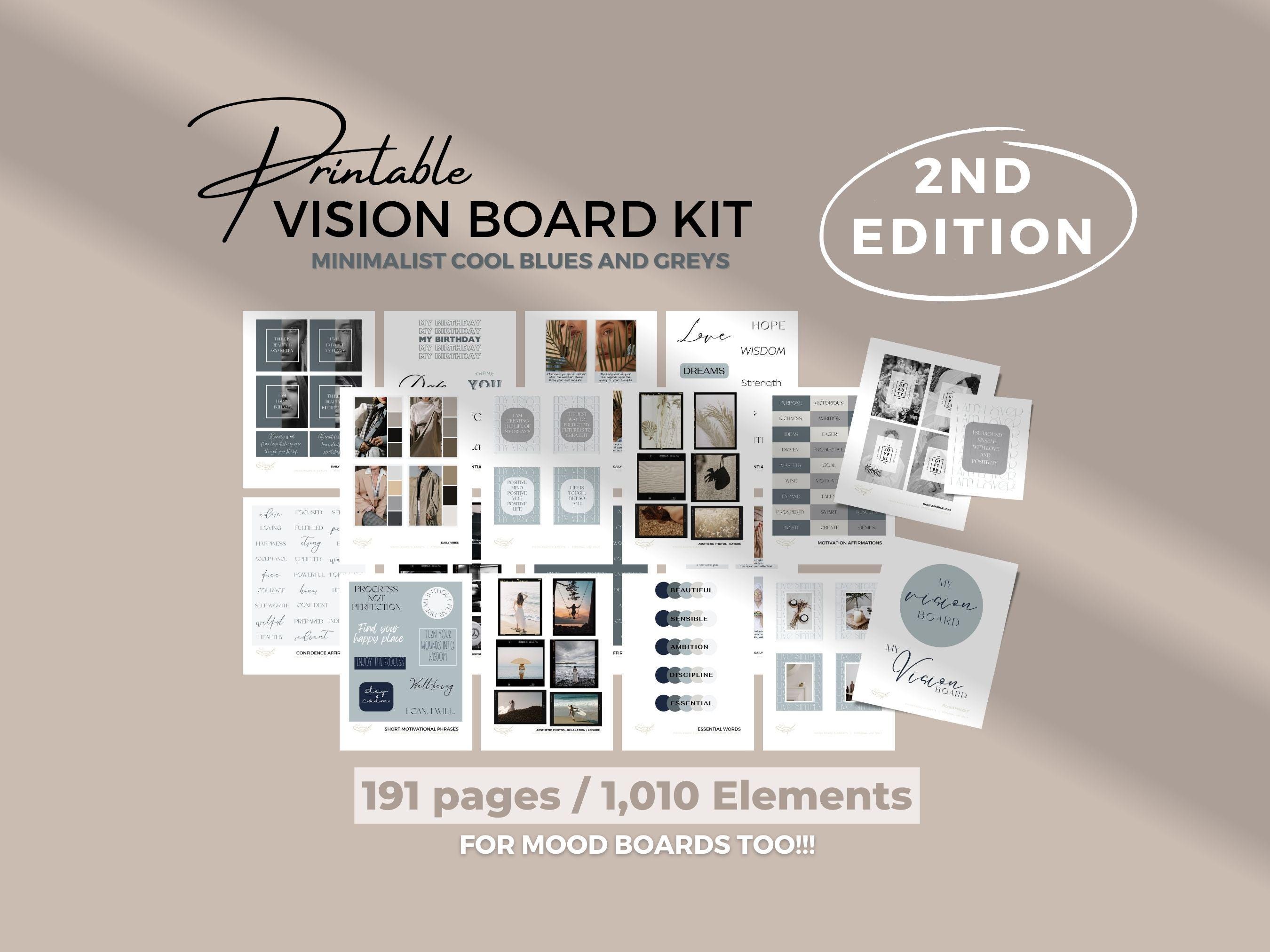 2025 Vision Board Kit; Manifest Board; Printable Visuals; 1010 Pictures ...