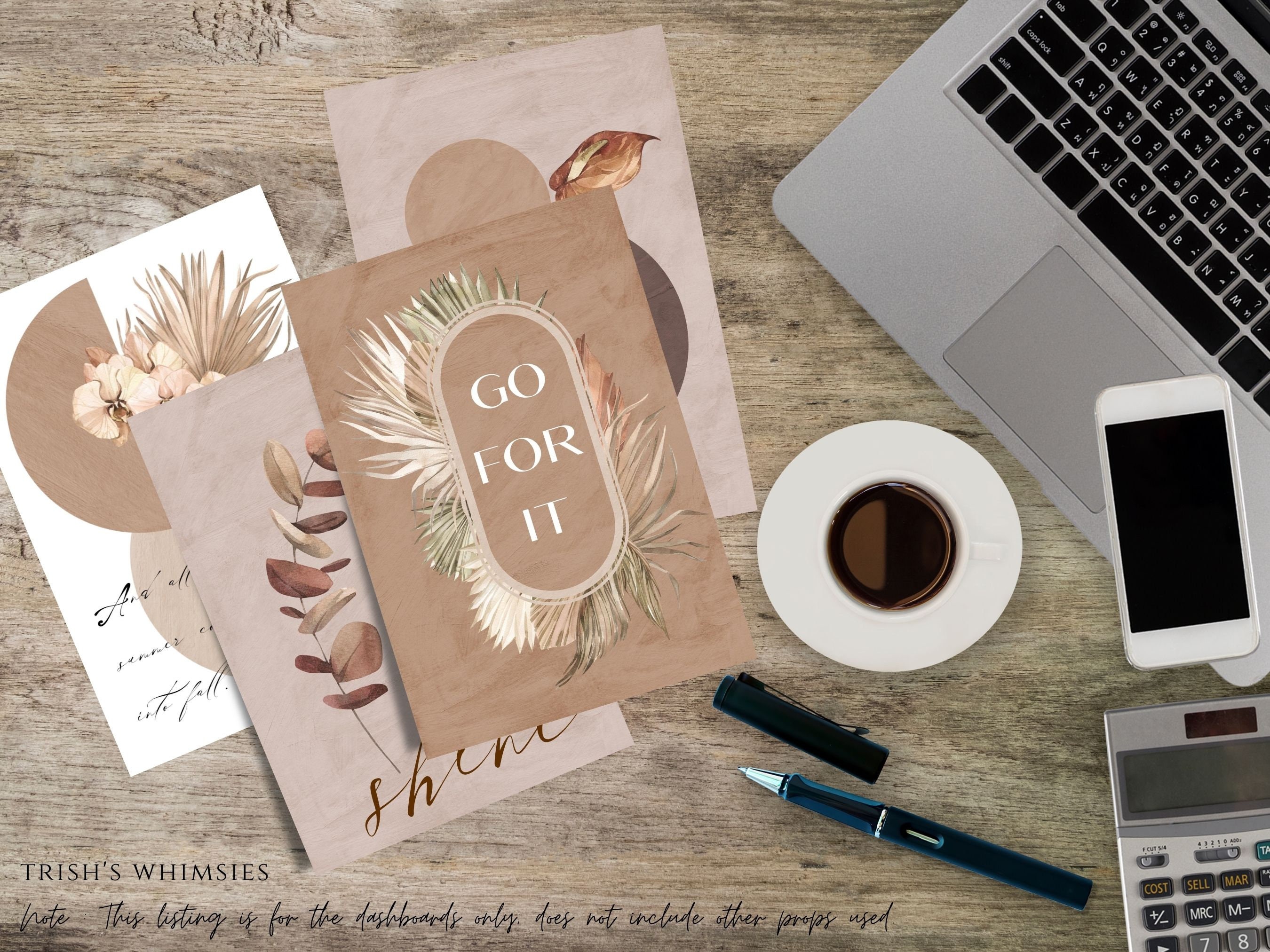 Neutral Aesthetic Planner DASHBOARDS Printable, Autumn Planner Cover ...