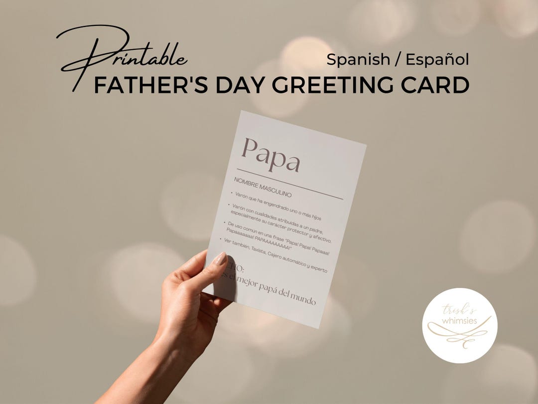 Día Del Padre - Español, Tarjeta Imprimible Para Papa, Feliz Dia Del ...
