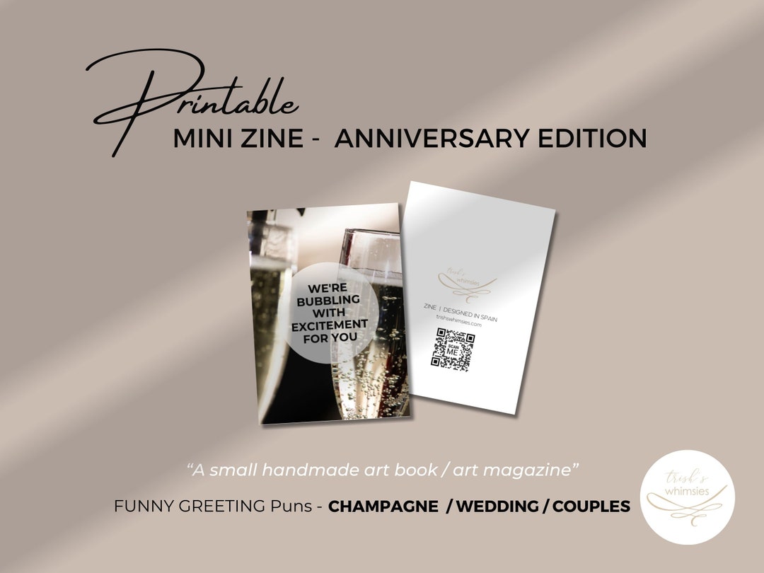 Champagne Anniversary Puns Greeting Card, Wedding Card, Happy Couple ...