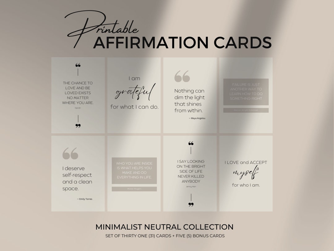Positive Affirmation Cards Printable, Positive Daily Motivational Cards ...