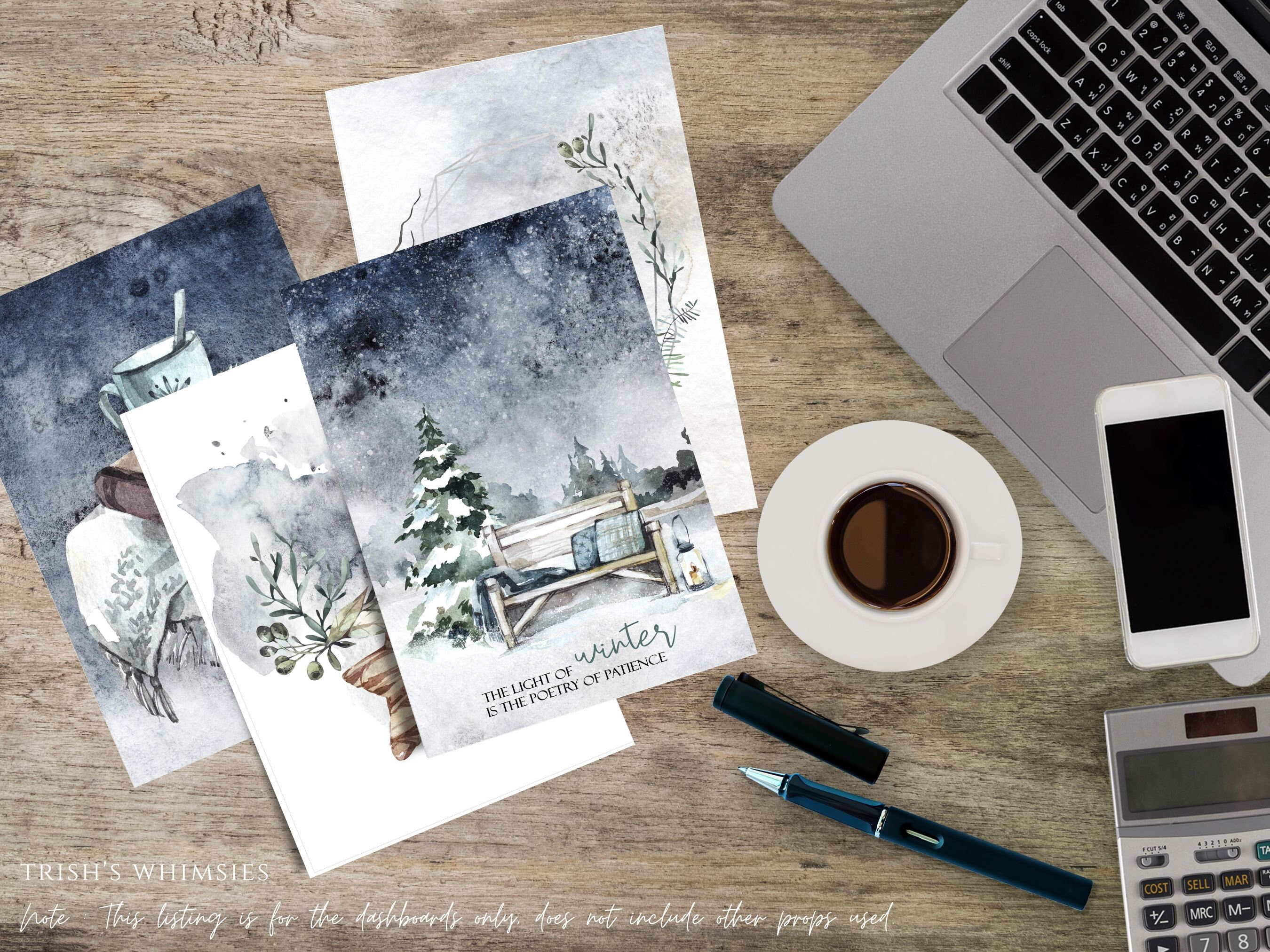 Winter 2022 Planner DASHBOARDS - Printable, Wintertime Planner Cover ...