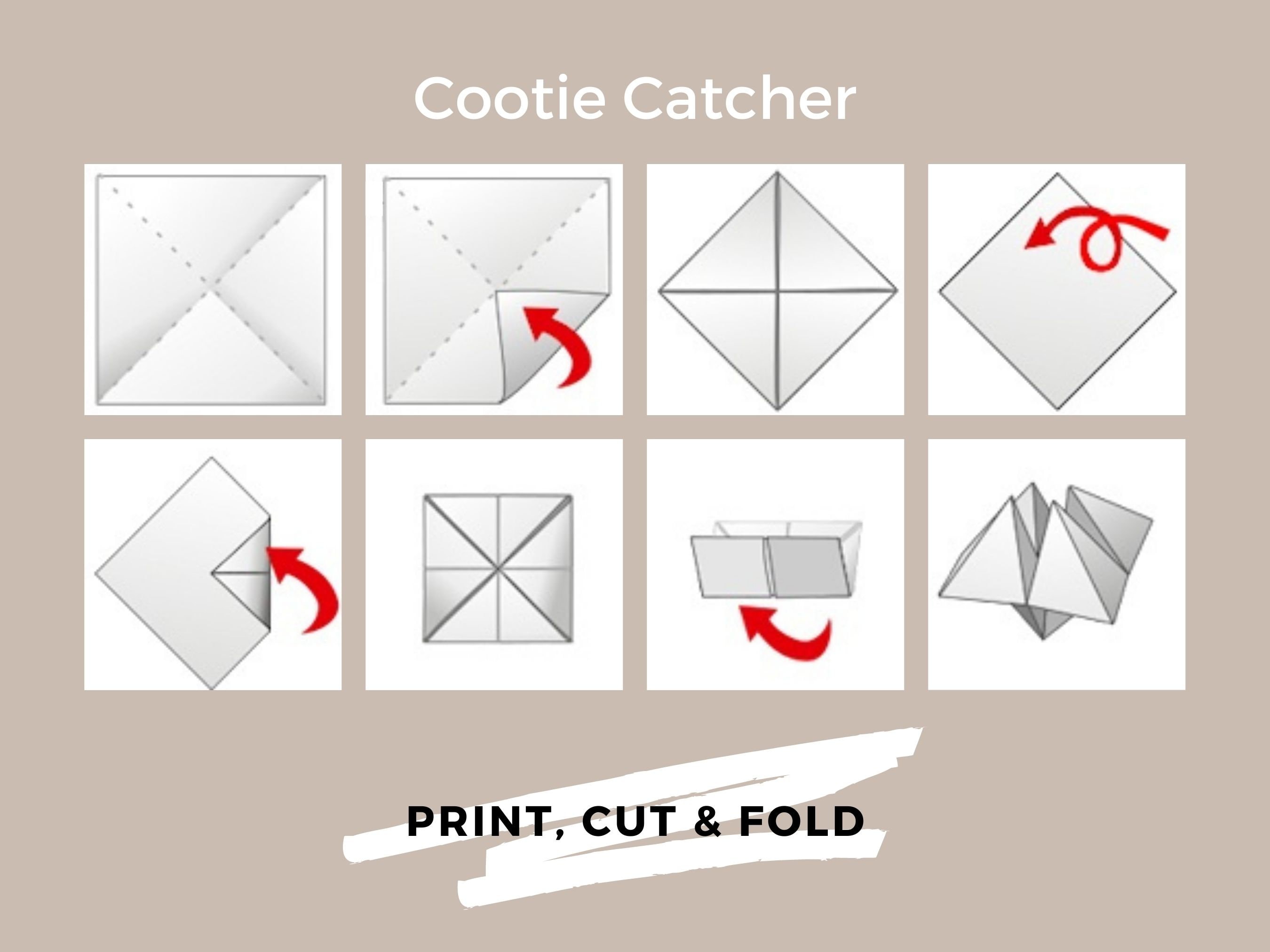 Plants & Flowers Printable Chatterbox, Cootie Catcher, Origami Fortune ...