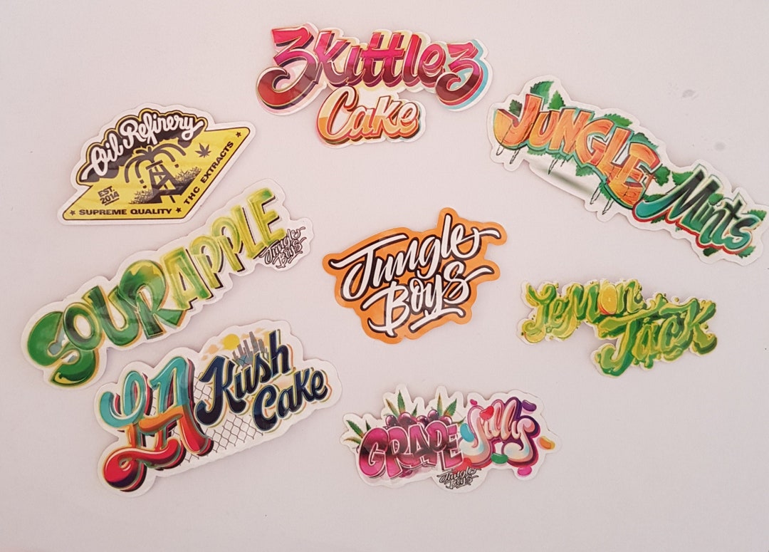 Jungle Boys 8 Pack of Vinyl Stickers Cali Slap Weed 420 710 Marijuana ...