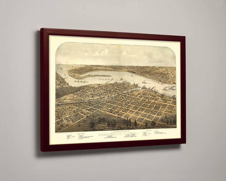 Old-time Map of Port Huron, USA } old Map Print - Etsy