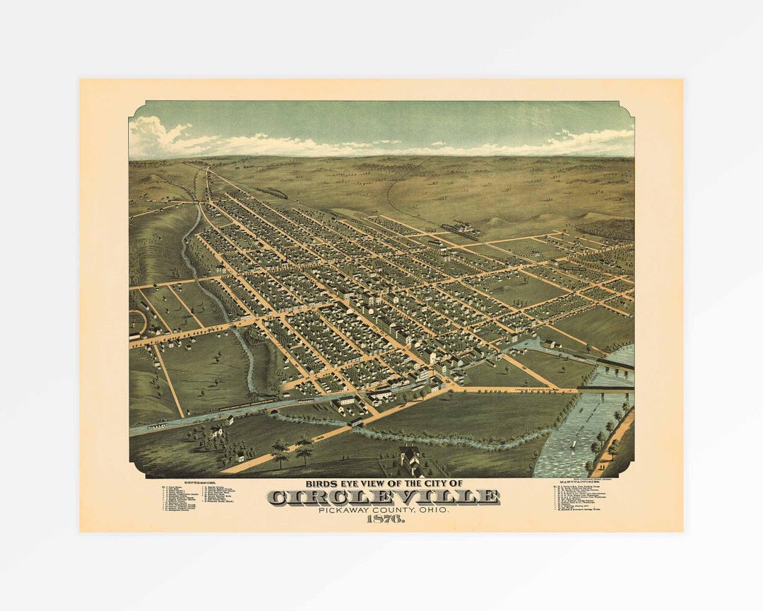 Old Map of Circleville, Pickaway County, Ohio - Etsy