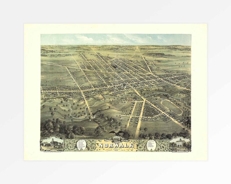 Old Map of Norwalk, Ohio, USA } museum Quality Print - Etsy