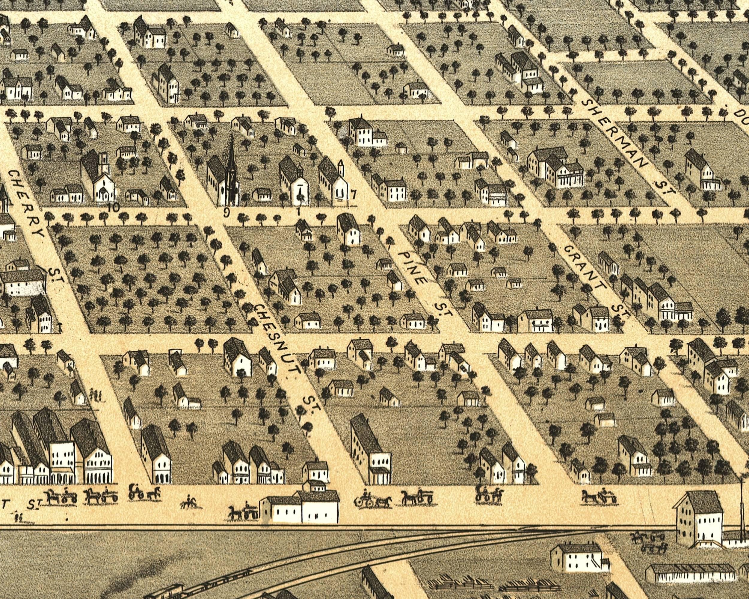 Old Map of El Paso, Woodford County, Illinois, USA } museum Quality ...