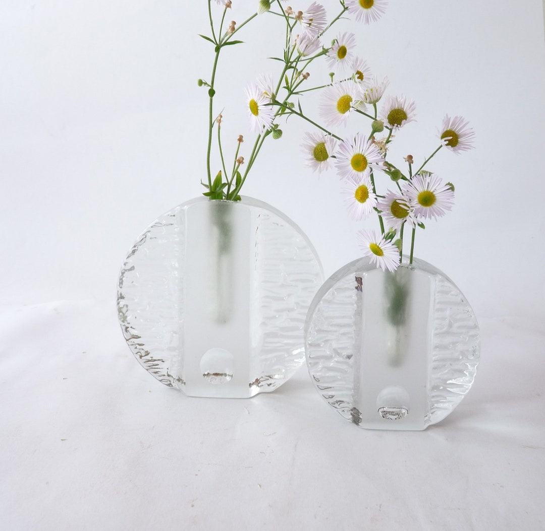 Solifleur Block Vases, Set of Two Glass Bud Vases, Walther Solifleur ...